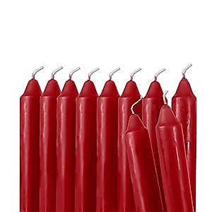 10 Pack Straight Unscented Red Candles - 9.5 Inch Tall Candle Sticks - Dripless Long Burning Candles for Dinner Table, Weddings, Home Decoration, Holidays - 8 Hour Burn Time