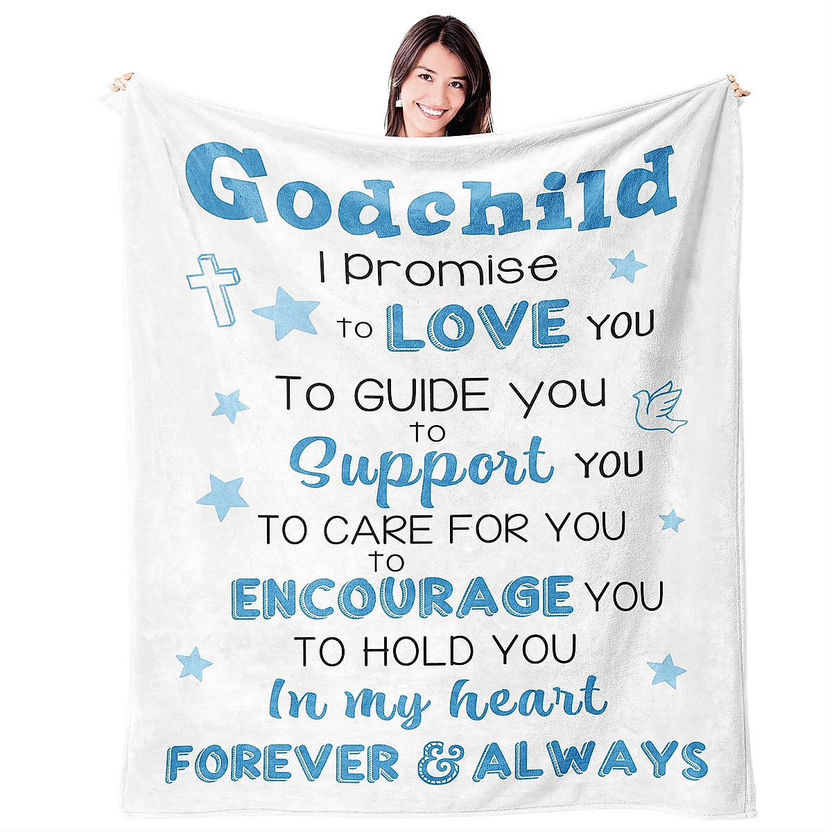 Mosslink Baptism Gifts for Girl Boys, Baptismal Gifts for Girls Boys, Christening Gifts for Girls Boys, Godchild Baptism Gift Ideas, Christian Gifts for Girls Boys Throw Blanket 50"x40"