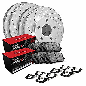 R1 Concepts Front Rear Brakes and Rotors Kit |Front Rear Brake Pads| Brake Rotors and Pads| Optimum OEp Brake Pads and Rotors| Hardware Kit|fits 2018-2021 Ford Expedition, F-150; Lincoln Navigator