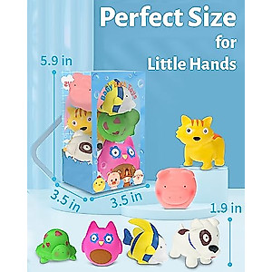 Mold Free Animal Baby Bath Toys for Toddlers 1-3 / Infants 6-12-18 Months, Toddler Bath Toys for 1 2 3 4 Year Old Girls Boys Gifts, No Hole Bathtub Toys, Pool Toys for Toddlers Age 1-2 (6 Pcs)