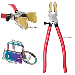 DAZUINIAO Key Fob Hardware 1 Inch Key Chain Making Kit 42 Pcs Keychain Hardware with 1pc Key Fob Pliers for Wristlet and Lanyard Keychain Making Supplies