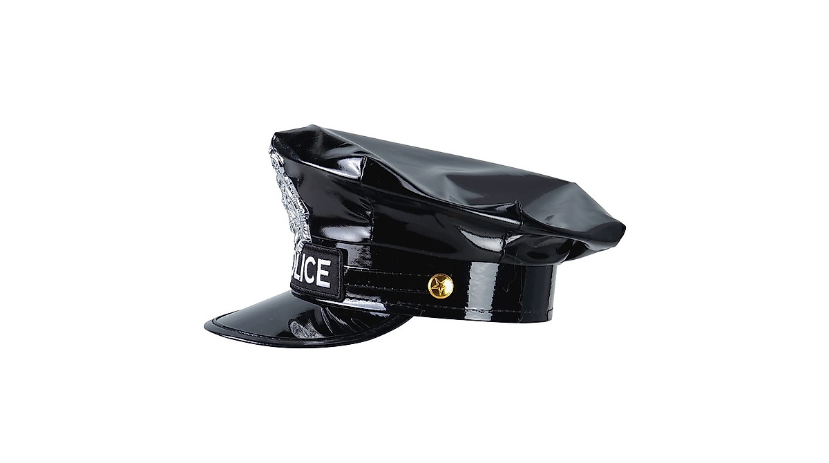 Police Hat Badge for Cosplay & Halloween Costume - Black Police Hat