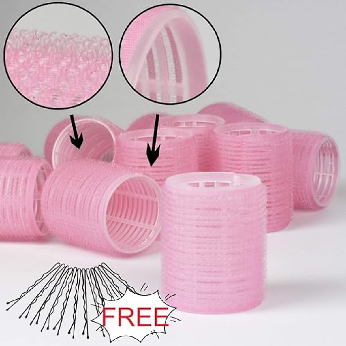 Self Grip Hair Roller Curlers Set,12pcs Large Rollers for Hair, Hair Rollers for Long Hair,Medium and Short Hair,Salon Hairdressing Curlers for Women,DIY Hairstyle (Large)