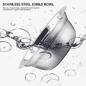 Dog Cat Double Bowl Food Water Feeder, 3 in 1 Pet Dog Feeder Bowl with 500ML Water Bottle,Automatic Water Storage,Anti-Tipping,Detachable,Cat Food Water Bowl Set (Blue)