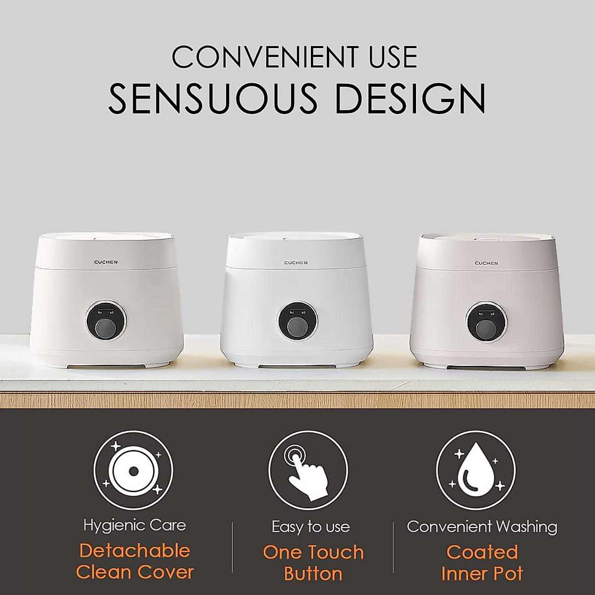 [CUCHEN] CRE-D0601W | Rice Cooker 6 Cup (Uncooked) (1.14 quarts): 6 person serving/per use | Warmer | Detachable Clean Cover | Nonstick Inner Pot | White [CUCHEN]