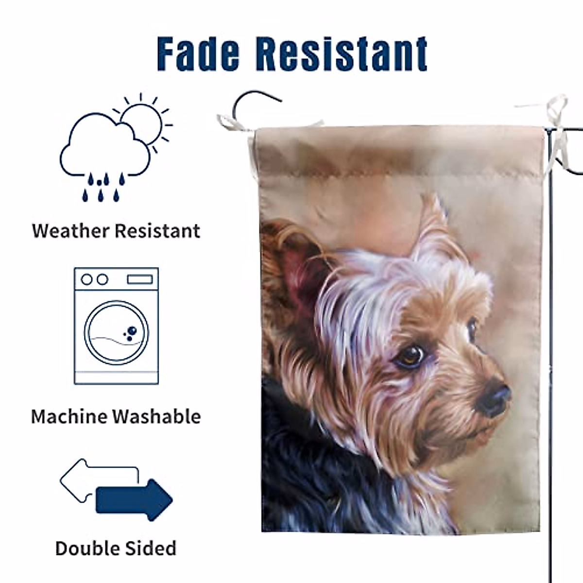 Yorkie Dog Garden Flag Welcome - Dogs House Flags Yorkshire Flags Double Sided Dog Welcome Outdoor Seasonal Flags Small Yorkie Mom Banners and Flags 12x18