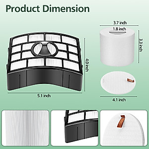 4+2 Pack NV752 AZ1002 Replacement Filters Set for Shark NV650 NV750 Series Shark Rotator Powered Lift-Away NV650, NV650W, NV651, NV652, NV750W, NV751, NV752, NV831, NV835, AX950, AX951, AX952, ZU632, AZ1000W, AZ1002, AZ1002BRN, Replaces XFF650 & XHF650