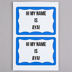 1InTheOffice Name Tag Stickers, Name Tag Labels, Self-Adhesive, Removable, Blue, 100/Pack