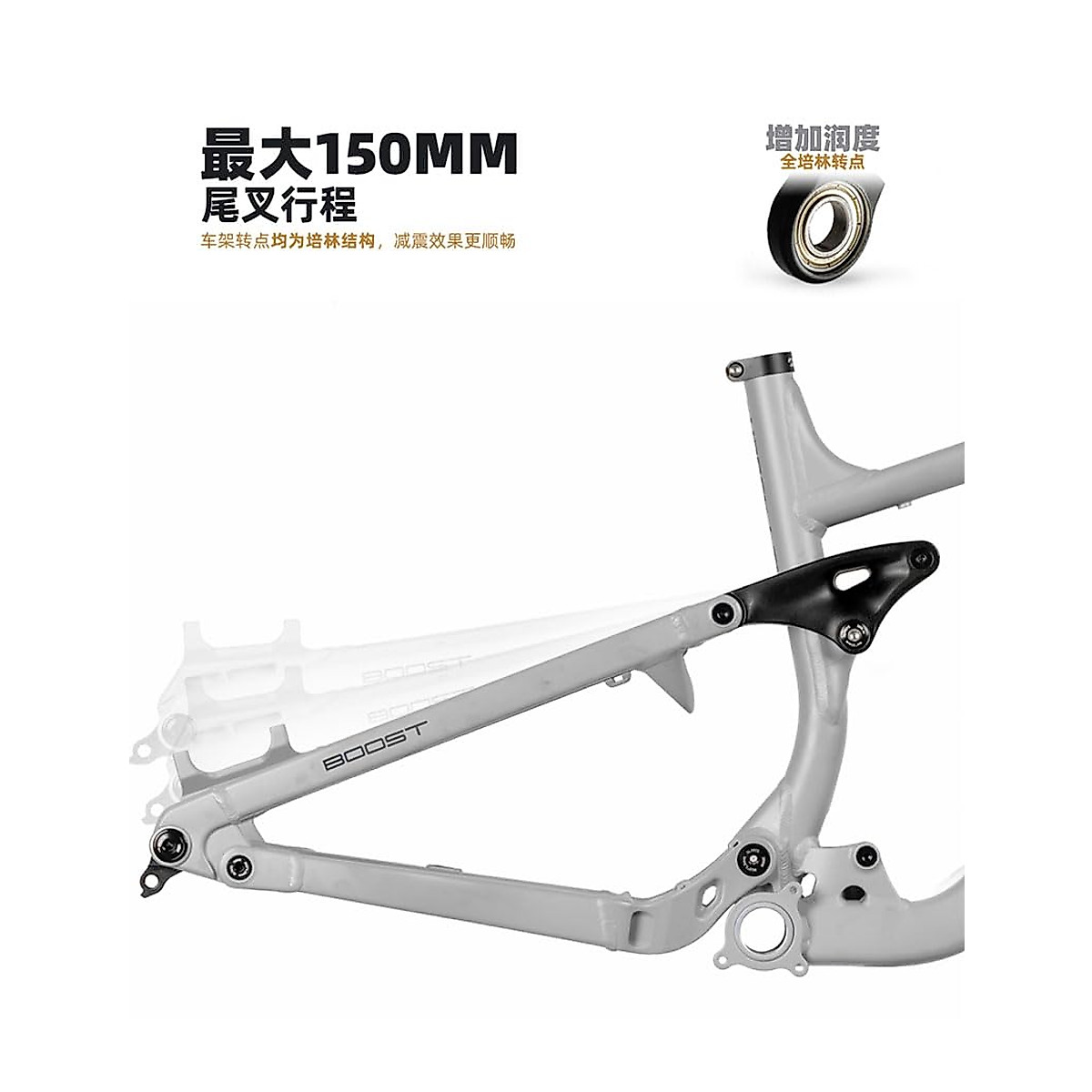 HIMALO Full Suspension MTB Boost Frame 148 * 12MM Thru Axle for AM Endure 27.5 29inch Bicycle Frame Trail Enduro Aluminium Alloy MTB Frame AM All Mountain (29 * 19)