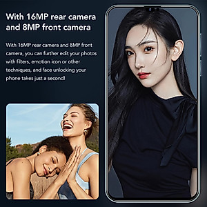 VBESTLIFE 6.1in Unlocked Smartphone 3G Cell Phone for Android, 6.1in HD Screen Dual Card Dual Standby Mobile Phone, 4000mAh Large Battery, Three Card Slots, Face Unlock(Blue)