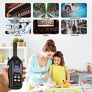 OXV Thermo-Hygrometer Digital Temperature Humidity Meter, Professional Psychrometer with Dew Point and Wet Bulb Temperature Reader,Min/Max Value,Data Hold,Color LCD Display