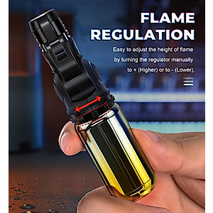 SAMNIU Pack of 4 Torch Lighter, Mini Jet Flame Butane Lighters, Multi-Purpose, 45° Rotatable for Campfires, Candle, Fireplaces, Christmas Party Favors (Gas not Included)