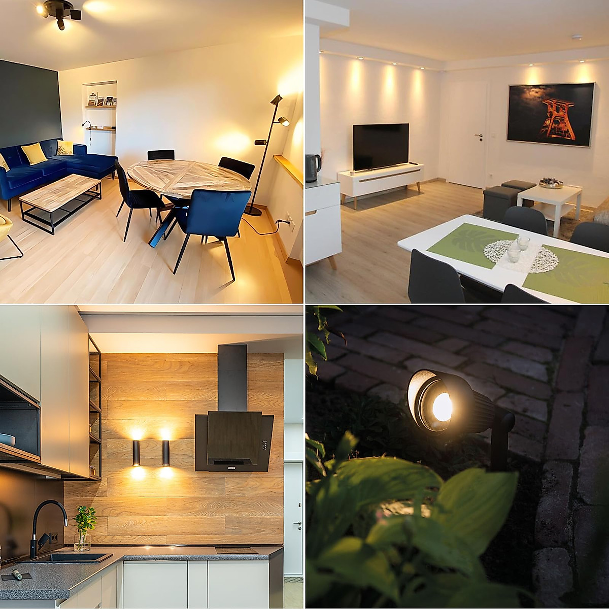 Lacnooe MR16 LED Bulb 5W, 35W to 50W Halogen Equivalent, AC/DC 12V Low Voltage MR16 GU5.3 Bulb Spotlights for Outdoor Landscape Flood Track Lighting, GU5.3 Bi Pin Base, 2700K Warm White, 6 Pack