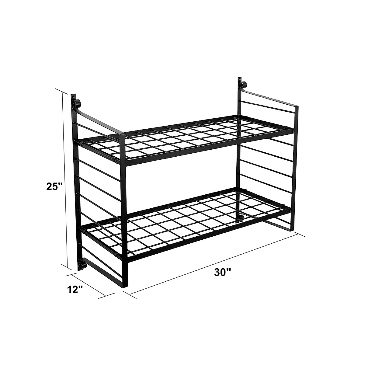 BestVida SparkWorks 2-Tiered Wall Mounted Pot Rack