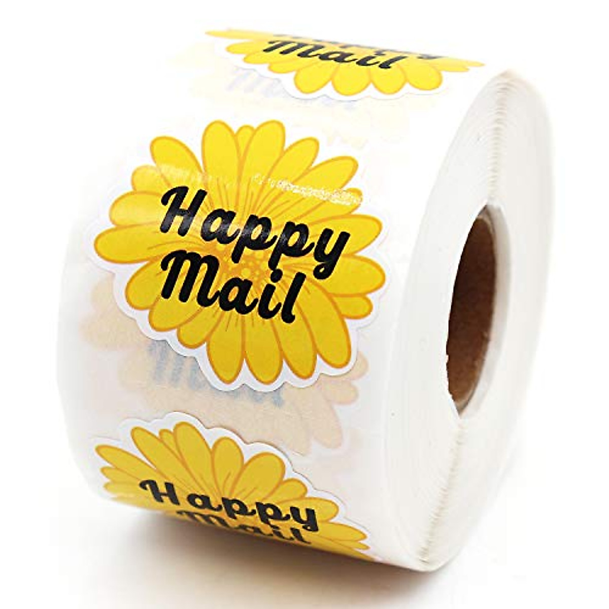 Happy Mail Stickers, Daisy Flowers Small Business Sticker,Cute Happy Mail Packaging for Small Business Packaging Sticker,500 PCS