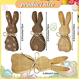 3 Pieces Easter Decorations for the Home Wooden Bunny Decor Sign Farmhouse Rabbit Tiered Tray Decor Easter Rabbit Table Decorations for Easter Party Desk Office Farmhouse Home, 5.91 Inch