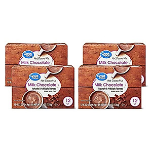 Great Value Cappuccino Coffee and Hot Drink Single Serve Pods, 12 Count (Hot Cocoa, Pack of 4)