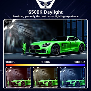 EZONEDEAL 2-Pack LED Garage Light 60W Garage Lighting - 7200LM 6000K LED Deformable Garage Ceiling Lights, LED Shop Light with Adjustable Multi-Position Panels, LED Glow Light for Garage, Workshop