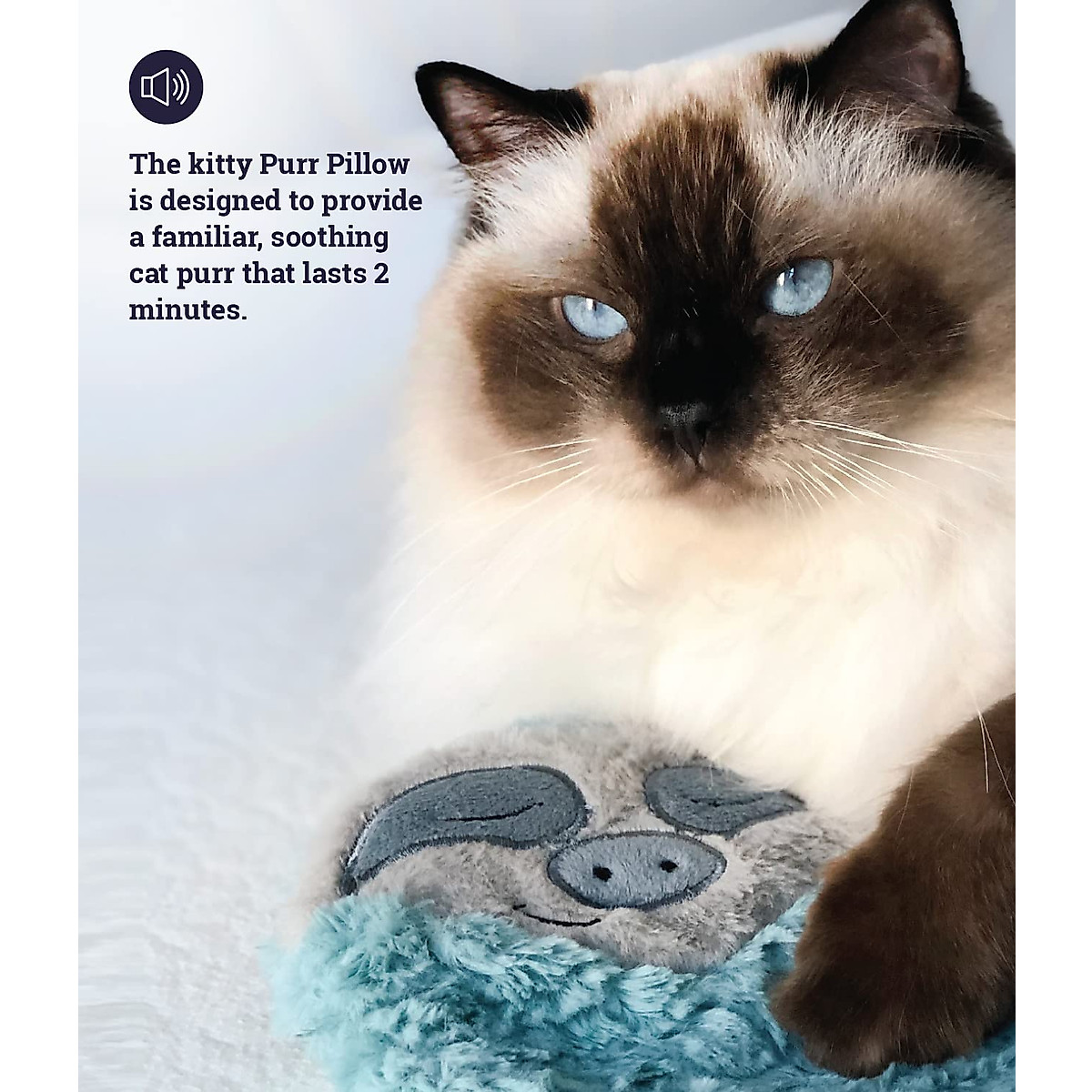 Petstages Purr Pillow Snoozin' Sloth Soothing Plush Cat Toy