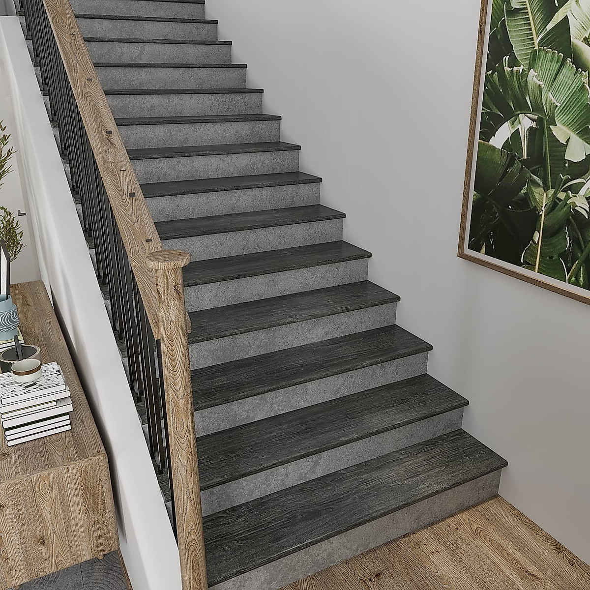 CRE8TIVE 12"x354" Grey Wood Peel and Stick Wallpaper Removable Self Adhesive Dark Wood Grain Contact Paper for Cabinets Durable Thick Distressed Wood Look Wallpaper Decorative Vinyl Roll for Furniture