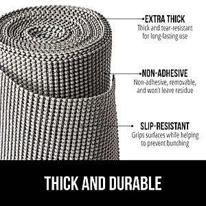 Gorilla Grip Drawer and Shelf Liner and Manual Hand Held Can Opener, Shelf Liner Size 17.5 In x 10 FT, Strong Grip, Large Lid Openers for Kitchen, Both in Gray, 2 Item Bundle