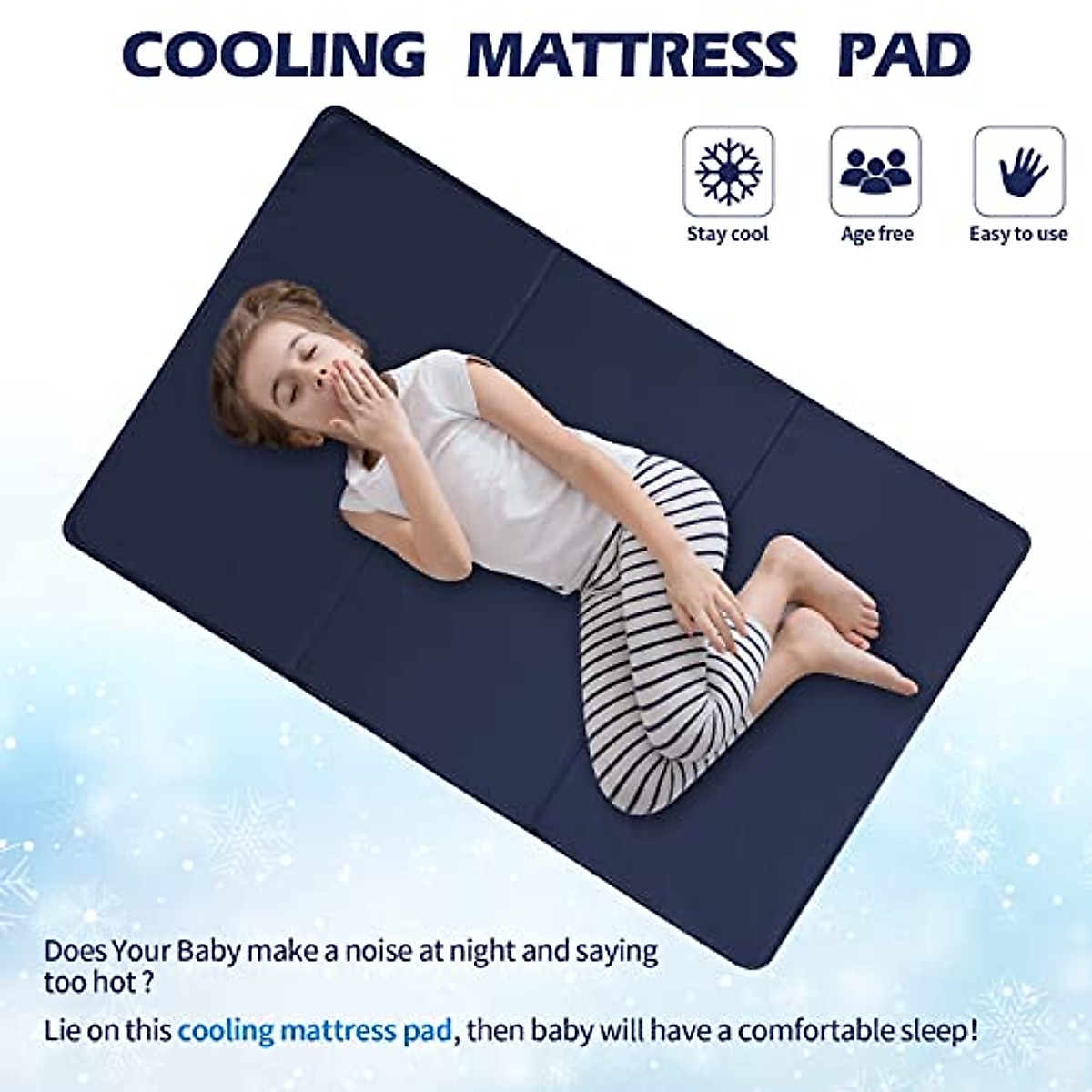 Aineeba Chill Cooling Pad Mat for Bed(Dark Blue)
