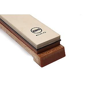 Japanese Knife Sharpener 1000/6000 Grit and Knife Angle Holder Set by B&B japan for Stainless Steel Cutlery and Pointed Carver, Best for Long-Lasting Sharpness, "KING" Trade Mark