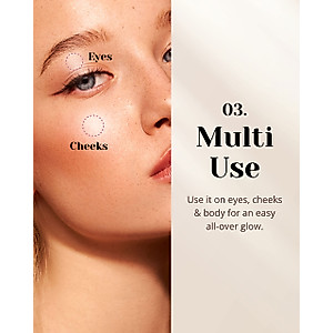 Glint DEWY MOON NATURAL GLOW HIGHLIGHTER RADIANCE ENHANCING MAKEUP (Dewy Moon, 3.8g/0.13oz) - Highlighter Powder Add Glimmer to Makeup by LG Beauty. Shiny Illuminator, Rich Pigment & Silky Touch