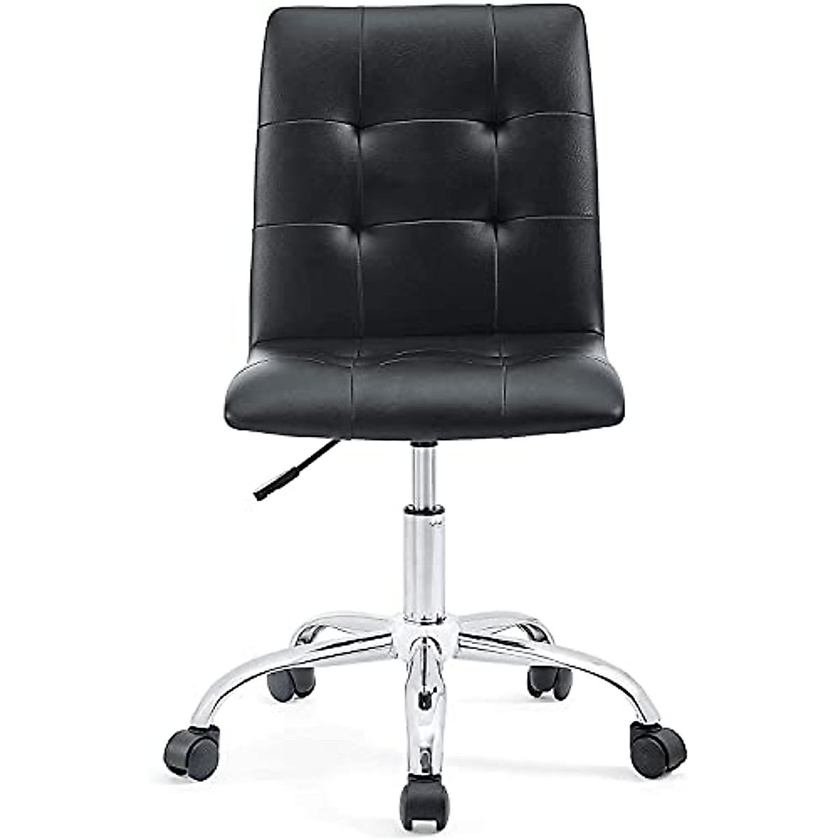 Modway Prim Ribbed Armless Mid Back Swivel Conference Office Chair In Black