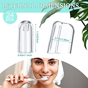 Honeydak 24 Pcs Reusable Toothbrush Cover Compatible with Sonic Electric Toothbrush Replacement Head Transparent Toothbrush Case Toothbrush Cover Cap for Healthy Brushing and Storage Travel