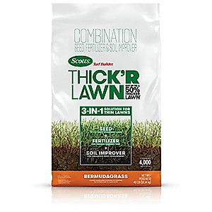 Scotts Turf Builder THICK'R LAWN Grass Seed, Fertilizer, and Soil Improver for Bermudagrass, 4,000 sq. ft., 40 lbs.