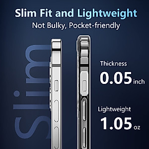 Temdan for iPhone 12 Case for iPhone 12 Pro Case,[Ultra Slim] [Not Yellowing] Lightweight & Thin,Screen & Camera Protection, Shockproof Protective - Black