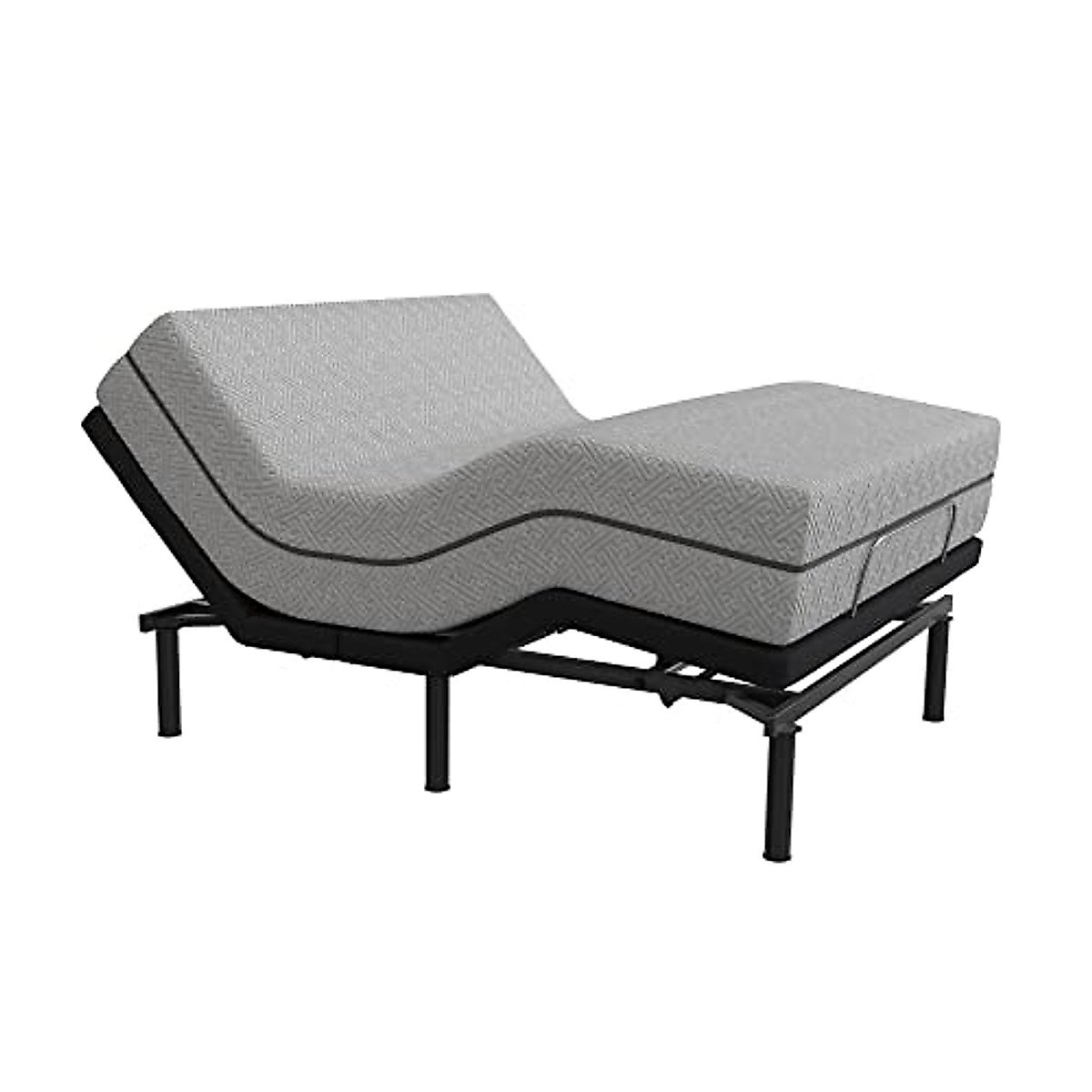 Blissful Nights e3 Full Adjustable Bed Base Frame with 14" Soft Gel Infused Memory Foam Mattress