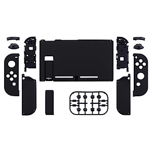 eXtremeRate Black Front Back Plate for Nintendo Switch Console, NS Joycon Handheld Controller Housing with Full Set Buttons, Full Set Replacement Shell for Nintendo Switch - Switch NOT Included