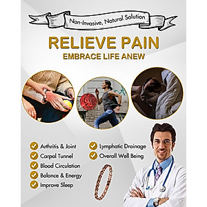 Feraco Copper Bracelets for Women, 99.99% Pure Copper Magnetic Bracelets with Effective Neodymium Magnets, Adjustable Jewelry Gift with Sizing Tool (Fishtail)