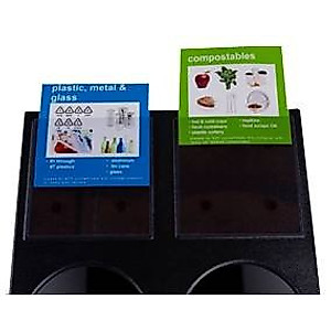 RecycleBoxBin Triple Recycling Bin - Large Capacity (25 gal. per Bin), All Plastic, Light-Weight, with Changeable Label System