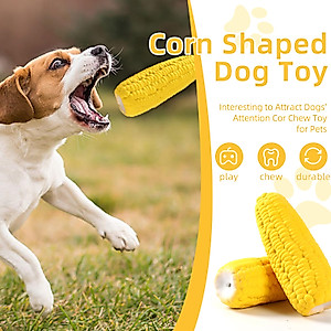 Corn Shaped Dog Toy-Interesting to Attract Dogs' Attention Corn Chew Toy for Pets, Resistant to Biting and Not Hurting Teeth Puppy Teeth Grinding Toys,Sounding Pet Squeaky Toy for Dog