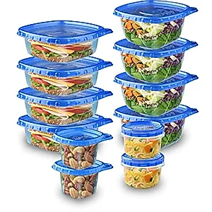 Ziploc Food Storage Meal Prep Containers Reusable for Kitchen Organization, Smart Snap Technology, Dishwasher Safe, Variety Pack, 12 Count