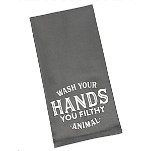 Wash Your Hands You Filthy Animal - Funny Flour Sack, Bathroom or Kitchen Towel