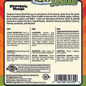 Higgins Sunburst Freeze Dried Fruit Pineapple Mango .5 Ounces