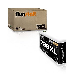 Run Star 1 Pack 786XL Black Remanufactured Ink Cartridge Replacement for Epson 786XL T786XL use for Epson Workforce Pro WF-4630 WF-5620 WF-5110 WF-4640 WF-5690 WF-5190 Printer (1 Black)