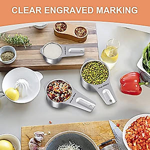 Measuring Cups and Spoons Set, 7 Stainless Steel Nesting Measuring Cups & 7 Spoons, 1 + Leveler & 5 Mini Measuring Spoons, Kitchen Measuring Spoons and Cups for Cooking & Baking, Set of 20