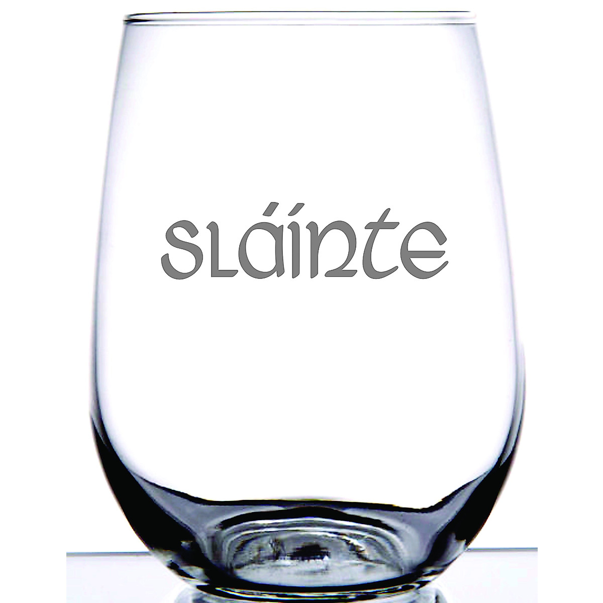 IE Laserware Irish Celtic Gaelic | Slainte Irish Toast Laser Etched Engraved Wine Glass, 15 Ounce Stemless Wine Glass, Unique Gift | Scottish Outlander Highlander Fans |