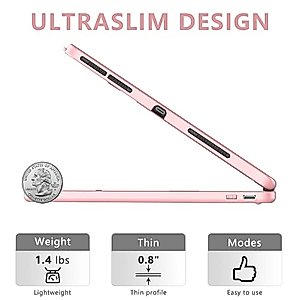 iPad Pro 11 inch Case with Keyboard, iPad Air 5/Air 4 10.9 inch Keyboard Case with Trackpad, Keyboard Case for iPad Air 5/Air 4 and iPad Pro 1-4 Gen, Backlit 10 Color & 360 Screen Rotation - Rose Gold