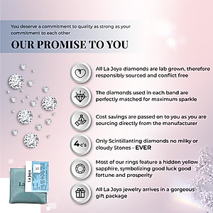 La Joya 1/2 CT TW Certified Lab Created Diamond Rings for Women - Solid 10k Yellow Gold Channel Set Wedding Band, Anniversary Band, Promise Ring And Stackable Band - Women's Ring Size 8.5