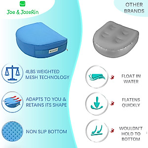 Joe & JoseRin Hot Tub Booster Seat with Non-Slip Micro Dot Bottom, Weighted Spa Booster Seat Cushion with 3D Air Mesh Cover for Adults and Kids, Quick Drying Hot Tub Accessories for Indoor or Outdoor