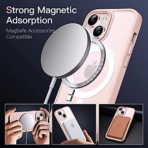JETech Magnetic Case for iPhone 13 Mini 5.4-Inch Compatible with MagSafe, Translucent Matte Back Slim Shockproof Phone Cover (Chalk Pink)