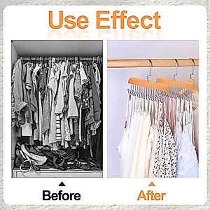 Xbaiyanr 2Pcs Anti Slip Multi Hook Coat Racks,Bra Hangers for Closet Organizer with 8 Hooks 360 °Swivel Belt Hanger for Closet for Belt, Tie, Tank Top, Bra, Scarf (Beige)