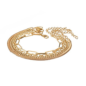 ANYILVTULI Gold Chain Bracelets for Women Snakebone Bracelets Simple Bracelets