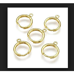 20pcs Adabele Hypoallergenic Dangle Tarnish Resistant Round Earring Hooks Leverback Huggies Earwire 14mm (0.55 Inch) Long Gold Plated Brass BF263-1
